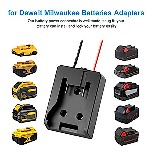 Power Wheels Adapter, Battery Adapter Conversion Kit for Dewalt 20V and Milwaukee M18, with Switch and 3 Pcs Fuse, with 12 Gauge Wire, Good Power Convertor for DIY Your Projects ZSOUUI