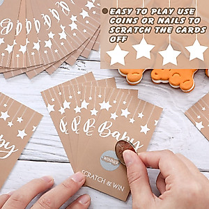 60 Pcs Baby Shower Games Rustic Baby Shower Scratch off Cards Baby Shower Raffle Ticket for Baby Shower Party Games Activity Supplies Birthday Wedding Favor