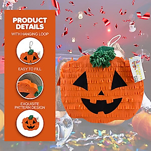 APINATA4U Jack-O-Lantern Pinata, Fun Halloween Party Decoration & Game, Spooky Season Party Favor, Pumpkin Pinata for Halloween Themed Birthday, Kids Halloween Party Supplies, 15 X 17 X 4 Inches