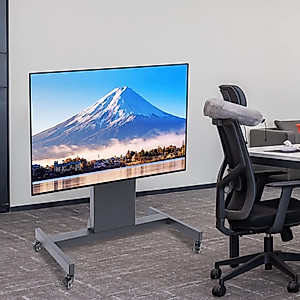 Confidence Monitor Stand, Rolling TV Stand with Height Adjustment（20.87-26.57 inch） and 0-90 Degree Tilt Adjustment, Mobile TV Cart, Low Profile Floor Confidence Monitor Cart for 32-65 inch Screen