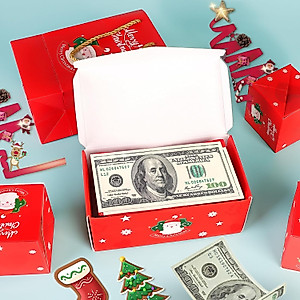 Surprise Gift Box Explosion - 2024 Newly Merry Christmas Surprise Gift Boxes, Pop-Up Explosion Gift Box, Unique Folding Bouncing Red Envelope Gift Box, Christmas Birthday Surprise Blast Gift Boxes(Christmas Elk,12 Pages red)