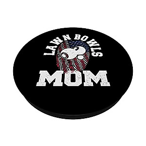 American Flag Fingerprint Patriotic Sports Lawn Bowls Mom PopSockets Swappable PopGrip