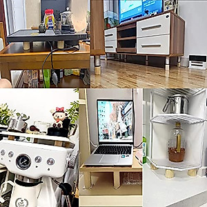 UtySty 4 Pack Wood Furniture Risers 2 inch Extra Height Legs Round Natural Wooden Heighten Solid Feet Simple DIY Cylinder Extender Mat Pad Lifts for Cabinet Sofa Couch Table Chair Bed