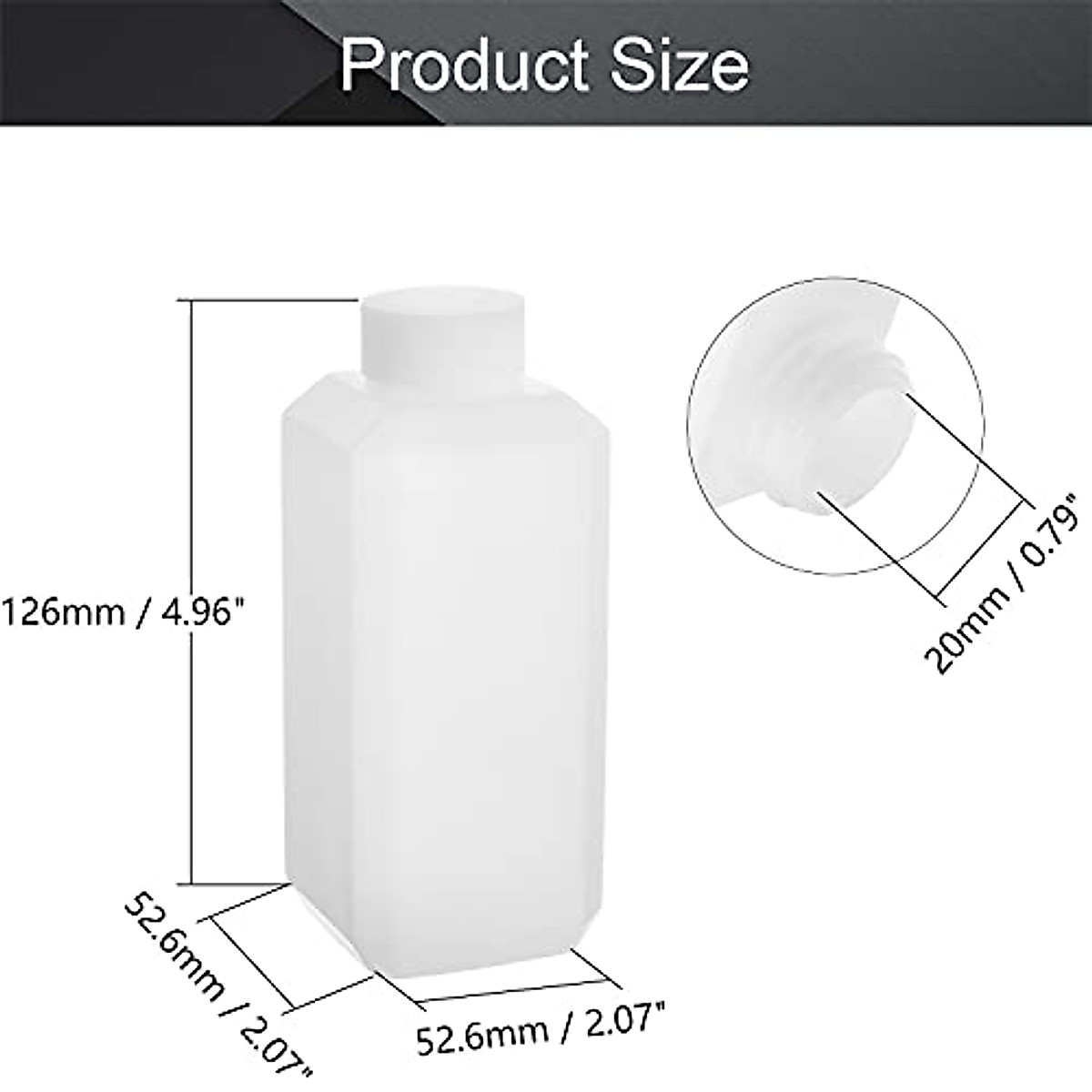 Othmro 10pcs Plastic Lab Chemical Reagent Bottles, 250ml/8.5 oz Small Mouth Liquid/Solid Square Sample Storage Container Sealing Bottles with Cap White