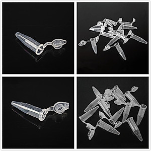 XHBTS 30 Pcs Centrifuge Tubes Bottom Tip Clear Plastic Test Tube Vials 0.2mL 0.5ML 1.5ML