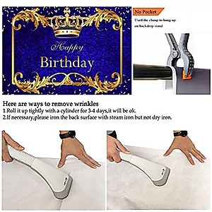 Avezano Prince Birthday Party Backdrop for Boy's Royal Blue and Gold King Crown Party Decoration Photography Background Royal Little Prince Happy Birthday Party Banner Photoshoot (7x5ft)