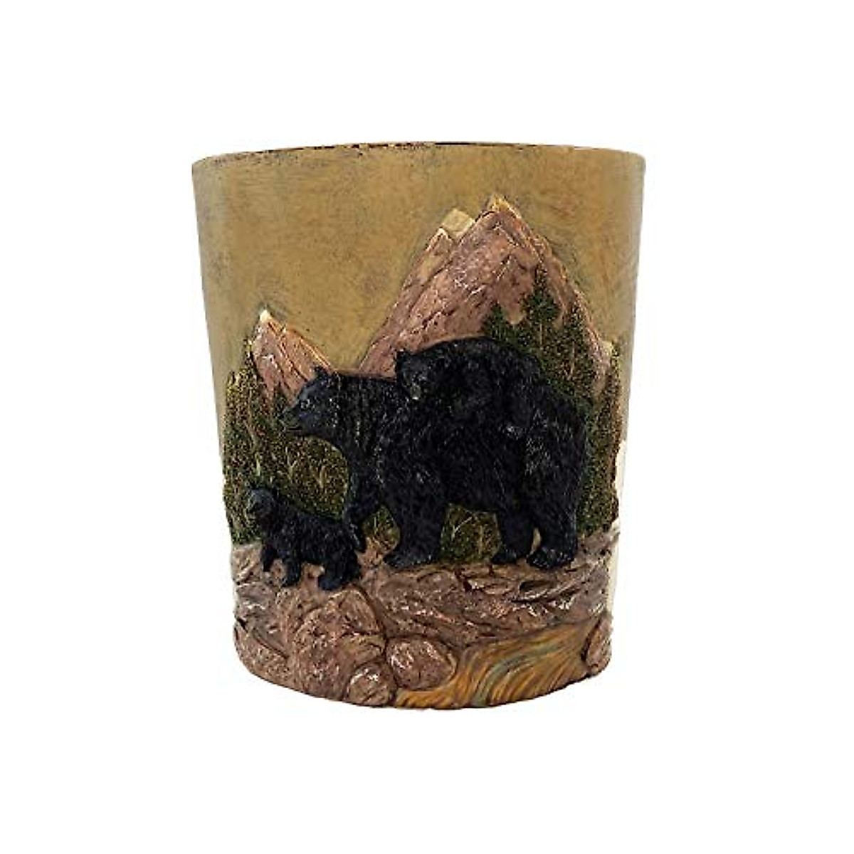 Mountain Bear Wastebasket - Trash Can