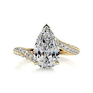 Ayafee 2.5 Carat (ctw) Pear Shaped Moissanite Engagement Rings, 10K 14K 18K Gold Promise Wedding Rings for Women - 14K