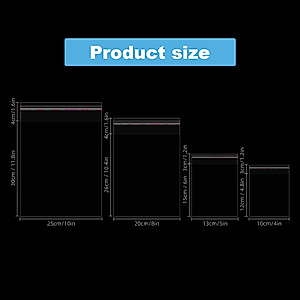 Geyoga 4 Size 240 Pieces Clear Plastic Cello Bag Resealable Self Sealing Cellophane Bag for Candy Cookies Decorative Wrapper (4 x 6 Inch, 5 x 7 Inch, 8 x 12 Inch, 10 x 13 Inch)