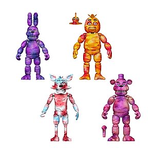 Funko Action Figures - FNAF Tie Dye Five Night's at Freddy's Set of 4 - Bonnie, Chica, Foxy and Freddy