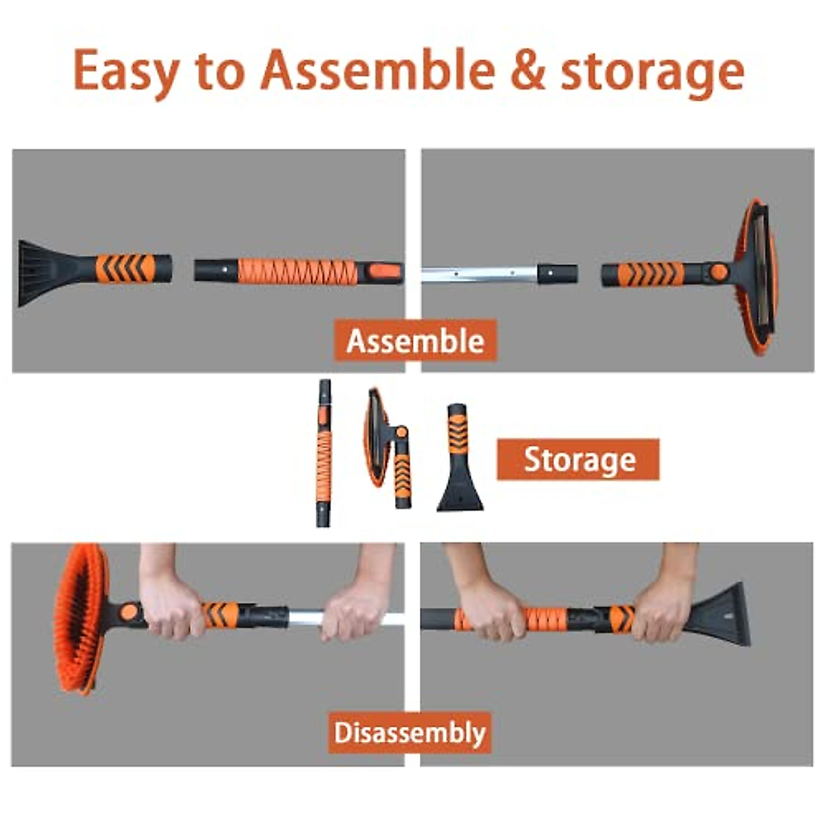 Ice Scraper Snow Brush for Car Snow Scraper Car Snow Removal Equipment Snow Cleaner for Car Squeegee Extendable Long Snow Brush Broom for SUV Truck