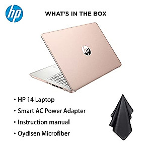 2021 Newest HP Premium 14-inch HD Laptop, Intel Dual-Core Processor Up to 2.8GHz, 8GB RAM, 64GB eMMC Storage, Webcam, Bluetooth, HDMI, Wi-Fi, Rose Gold, Windows 10 with 1 Year Microsoft 365