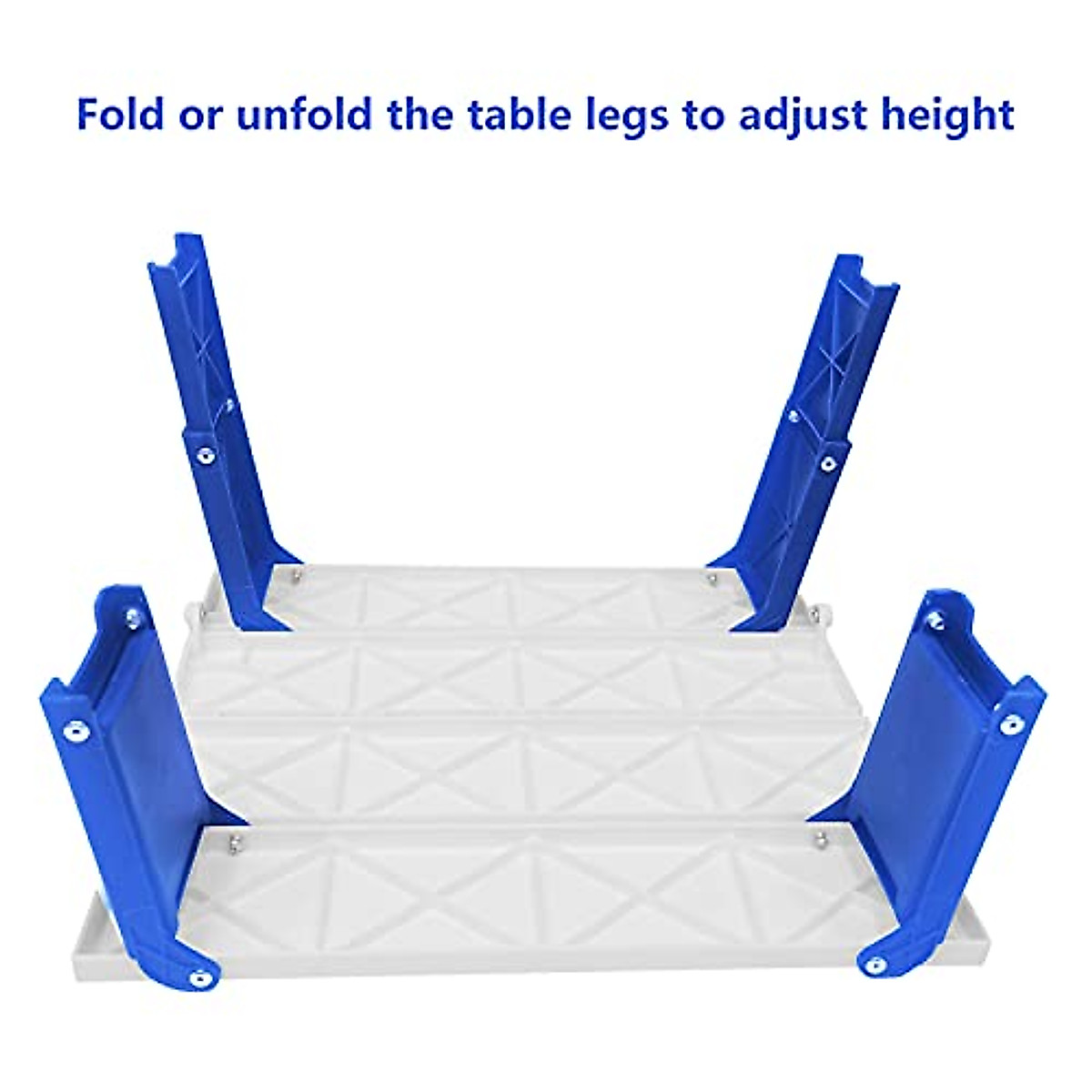 Portable Folding Beach Table for Sand Foldable Adjustable Side Table Desk for Camping Picnic BBQ with Carry Bag, Blue