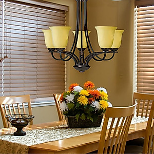 LIGHTACCENTS Alabaster Glass Pendant Light Shade - Farmhouse Style Chandelier Shades, 6"x6", Socket Nut Compatible - Upgrade Pendants, Wall Vanities, Lamps - Pendant Lamp Shade Replacement