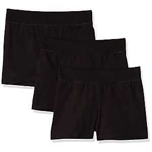 Hanes Little Girls' Jersey Short (Pack of 3), Ebony, Medium