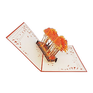 AIT PAPER ART Deer Pop Up Thank You Card, 3D A Couple of Deer in Forest Birthday Cards, Funny Birthday Card for Valentine's Day, for Wedding, Thanksgiving, 1 Card 5 x 7 inch, 1 Envelope