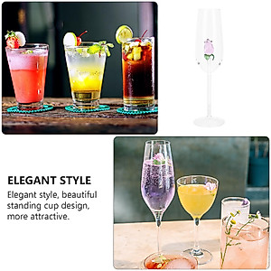 IMIKEYA Rose Wine Glass: 1PCS Cocktail Cup Crystal Flute Wine Goblet Rose Cup Red Wine Goblet Red Wine Glass for Party Dinner Wedding Birthday Christmas Festival Wine Cocktail Glass