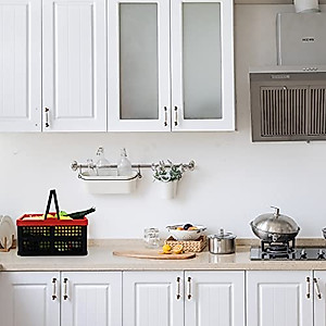 AnnkkyUS 2-pack Collapsible Storage Crates, Folding Plastic Shopping Basket with Handle