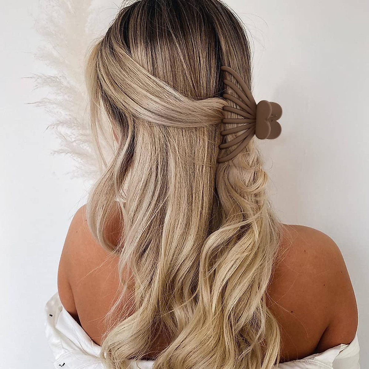 Canitor 4.9" Extra Large Hair Clips Claw Clips for Thick Hair 4Pcs Big Claw Clips Hair Clips for Women Girls Neutral Color Matte Jumbo Hair Claw Clips Non-slip Jaw Clips Mother's Day Gifts