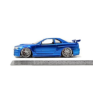 Jada Toys Fast & Furious 1:24 Brian's 2002 Nissan Skyline GT-R R34 a Die-cast Car, Toys for Kids and Adults, Blue (97173)