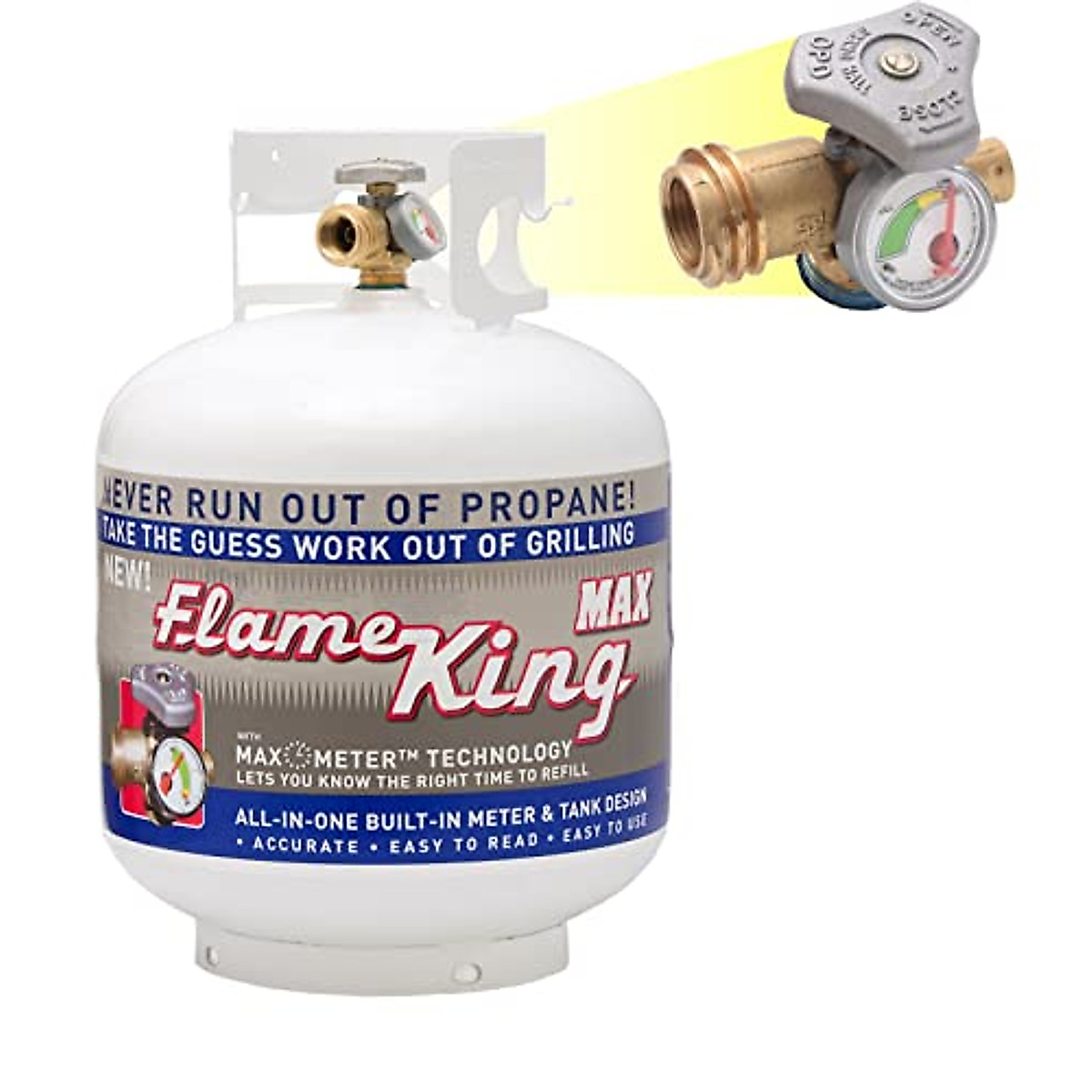 Char-Broil Classic 280 2-Burner Liquid Propane Gas Grill with Side Burner & Flame King YSN230b 20 Pound Steel Propane Tank Cylinder with OPD Valve and Built-in Gauge, 20 lb Vertical