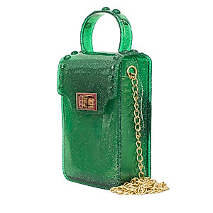 Olivia And Kate Women’s Shoulder Bag Small Emerald Jelly Purse Crossbody With Chain