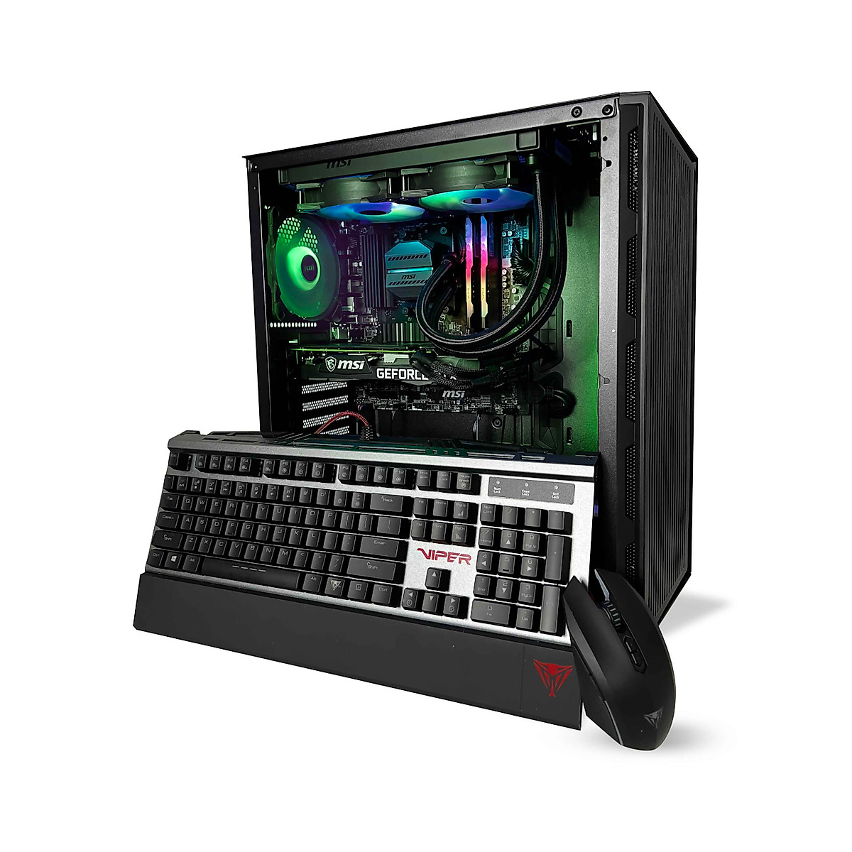 NSX GAMING Desktop Pc AMD Ryzen 7 5700X, RTX 3060 Ventus 2X, 1TB NVME SSD, 16GB DDR4 RAM 3600 RGB, 650W Bronze PSU, 240mm Watercooling, Wi-Fi, Windows 11 Home 64, Keyboard and Mouse Gamer