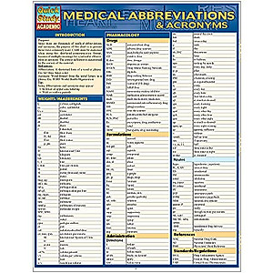 Medical Abbreviations & Acronyms: a QuickStudy Laminated Reference Guide (QuickStudy Academic)