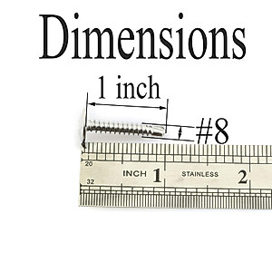 25 Pack Self-Drilling Dovetail Screws 410 Stainless Steel #8 1 Inch Truss Head Phillips Drive Drill Point Tek Screws