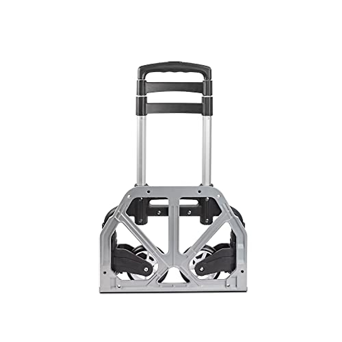 Ultimaxx Professional Heavy-Duty 150 Pound (lb) Capacity Aluminum Folding Hand Truck/Luggage Cart (Black/Silver) with Adjustable Handle, Folding Away Wheels, and Bungee Cord