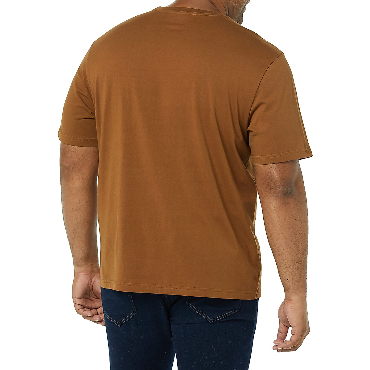 Amazon Essentials Men's Regular-Fit Short-Sleeve Crewneck Pocket T-Shirt, Pack of 2, Black/Brown, X-Large