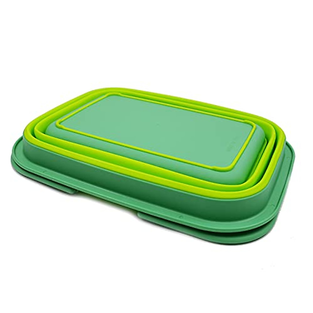 SAMMART 9.2L (2.37Gallon) Collapsible Tub with Handle - Portable Outdoor Picnic Basket/Crater - Foldable Shopping Bag - Space Saving Storage Container (1, Dark Green/Fluorescent Green)