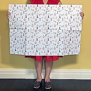 Princesses and Unicorns Girl Birthday Gift Wrap by Revel—Princess Wrapping Paper Folded flat, 27 x 39 inches