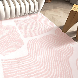 ODIKA Zen Garden Area Rug - Ultra Soft Area Rug 3x5, Non Slip, Stain Resistant Living Room Rug, Washable Area Rugs for Living Room, Rugs for Bedroom (Pink, 3x5)