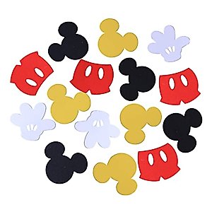 100 pcs 2inche Red Black Yellow White Mickey Confetti Boy Baby Shower Mickey Theme Party First Birthday Supplies Decorations Table Decor Photo Booth Props