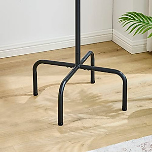 Hoctieon Coat Rack Freestanding, Entryway Coat Rack With 12 Hooks, Coat Hanger Stand, Floor Standing Metal Coat Tree,Coat Rack Stand, Heavy Duty Coat Rack, Coat Tree Freestanding, Black