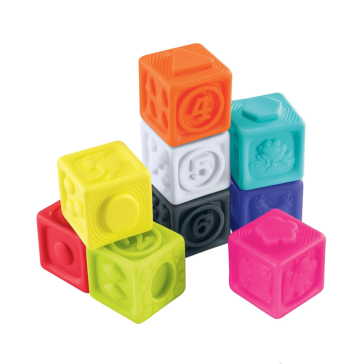 Early Learning Centre Squeezy Stacking Blocks, Stimulates Senses, Hand Eye Coordination, Kids Toys for Ages 06 Month, Amazon Exclusive