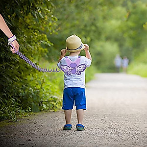 Toddler Kids Leash Plush Butterfly Harness Wrist Leashes Child Safety Walking Toddlers Wrist for Kid Girls Boys (Purple)
