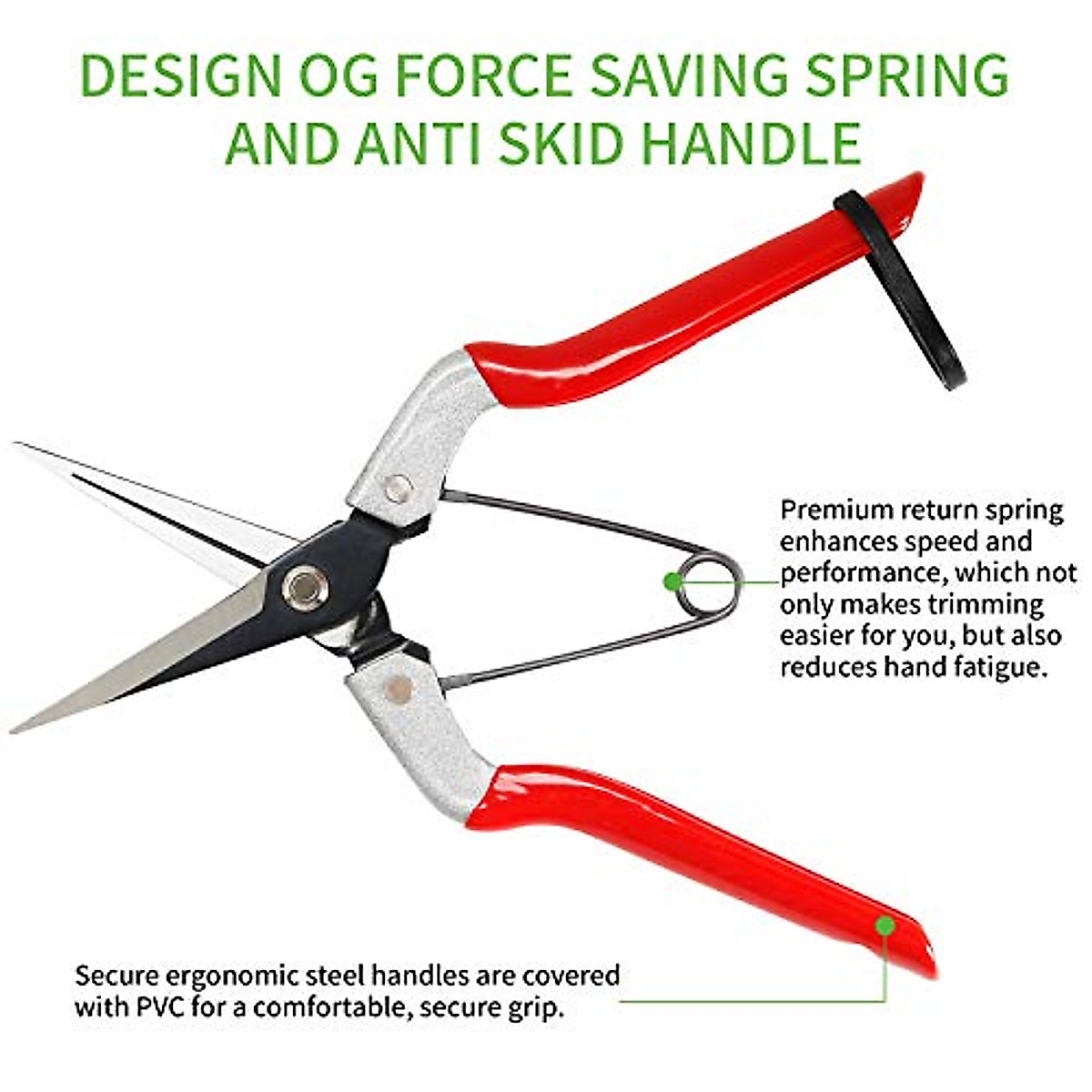 GARTOL Micro-Tip Pruning Shears, Hand Pruner Snips Florist Garden Scissors with Silicone Protective Sleeve, Perfect for Cutting Buds, Flowers, Vegetables and Picking Fruit, Trimming Plants(2 Pack)