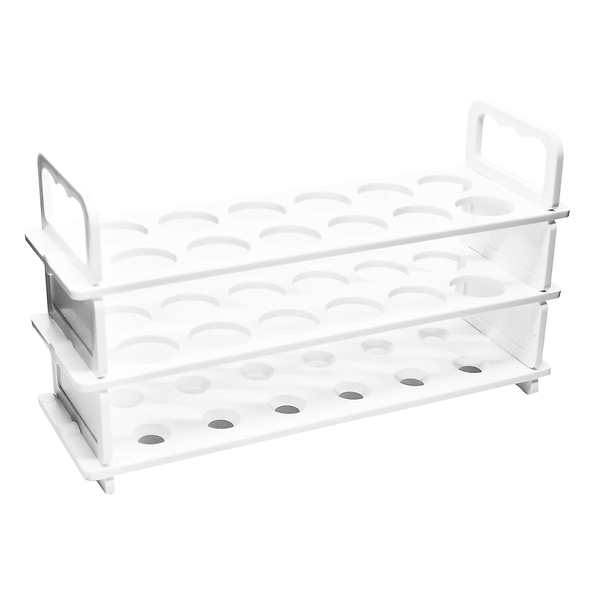 EISCO Test Tube Rack, Polypropylene - Accommodates 12 Tubes, up to 22mm - 9" Wide