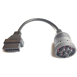 Type 1 J1939 9pin to OBD2 Cable Black J1939 to obdii Female Adapter for Truck