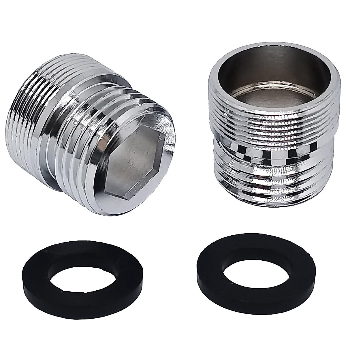 Faucet Adapter Aerator For Water Purifier,G1/2inch Male To 22mm Male Connector,Faucet Adapter Brass Fitting,Tap Connector Aerator For Bathroom Kitchen(Silver,2pcs)