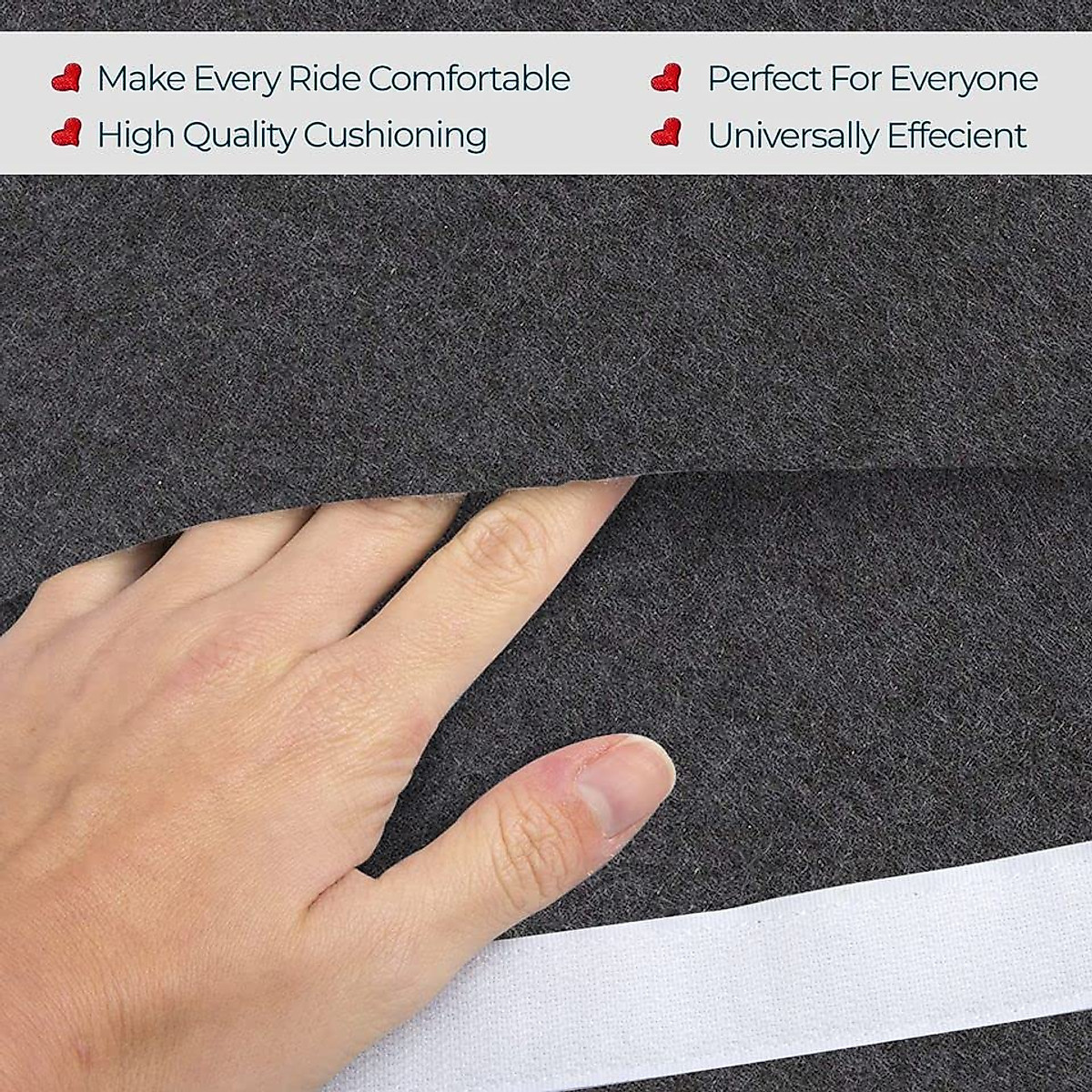 The Breast & Chest Buddy Seatbelt Cushion for Open Heart Surgery and Chest Reconstruction Sites- Charcoal with Small Red Heart