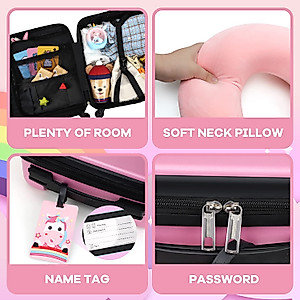 emissary Kids Luggage With Wheels For Girls, Giraffe Kids Luggage Set, Childrens Luggage For Girls With Wheels, Kids Suitcases With Wheels For Girl, Toddler Suitcase For Girls, Travel Luggage For Kids