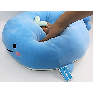 Vintoys Very Soft Blue Whale Shark Hugging Pillow Plush Doll Fish Plush Toy Stuffed Animals 17"