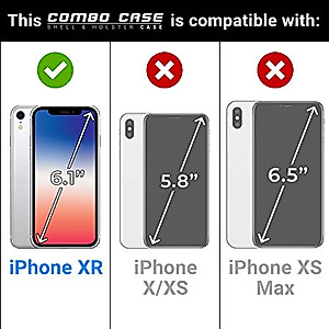 Aduro Combo Case & Holster for iPhone XR, Slim Shell & Swivel Belt Clip Holster, with Built-in Kickstand for Apple iPhone