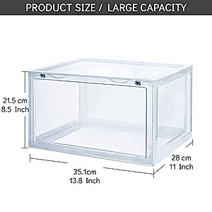 elysolpluv Stackable Shoe Box with Large Capacity, Easy Assembly, and Semi-Transparent Design