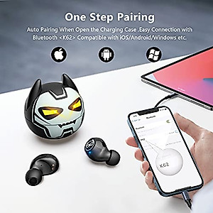 Halfic Wireless Earbuds for Kids and Adults– Bluetooth 5.0 Headphones with Microphone and Noise Reduction – 36H Playtime IPX5 Waterproof Touch Control, HiFi Stereo Earphone for Boys