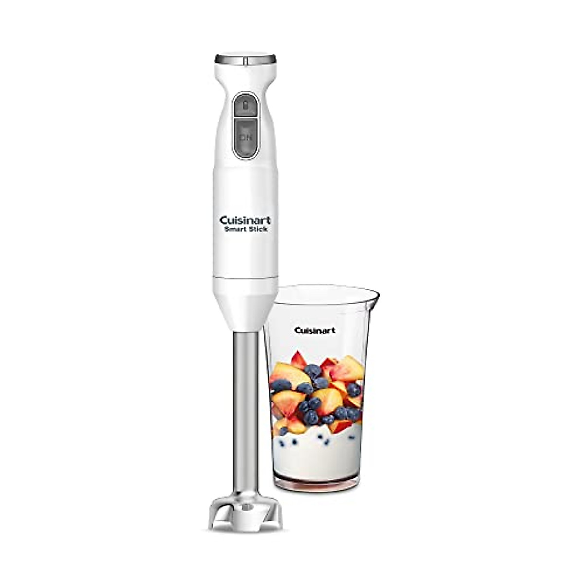 Cuisinart CSB-175 Smart Stick Hand 2-Speed Blender (White) Bundle with Spiral 8.7-Inch Whisk (2 Items)