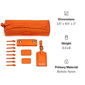 TUMI - Accents Kit - Includes 2 Leather Monogram Patches, 1 Leather Luggage Handle Wrap, 1 Luggage Tag & 8 Leather Zipper Pulls - Sunrise